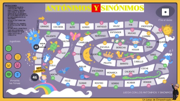 JUEGO DE MESA ANTONIMOS Y SINONIMOS