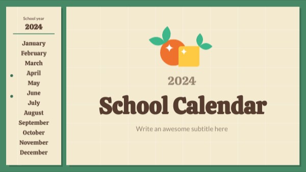Calendrier scolaire 2024 | Genially