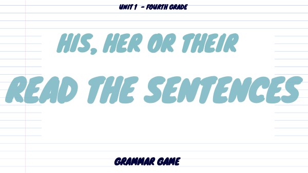 4- UNIT 1 - READ THE SENTENCES GRAMMAR GAME | Genially