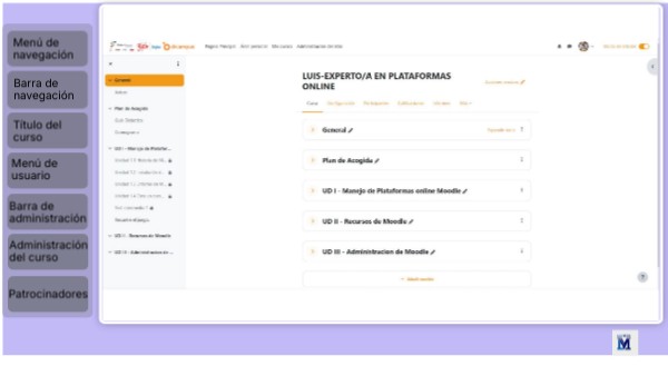 Interfaz administrador moodle
