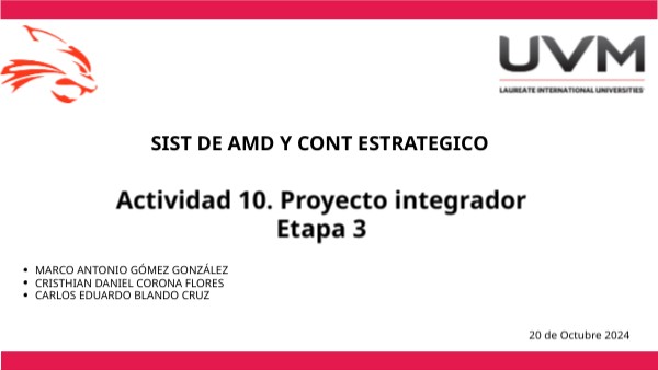 Actividad 10. Proyecto integrador Etapa 3 | Genially