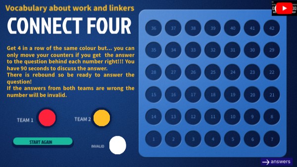work and linkers CONNECT FOUR