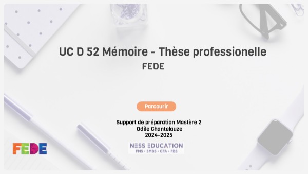Mastère 2 Examen FEDE mémoire pro | Genially