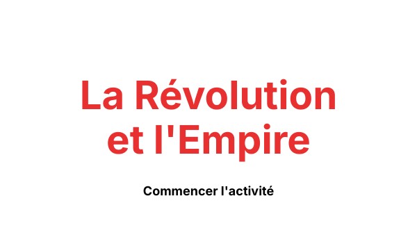 Revolution et Empire | Genially