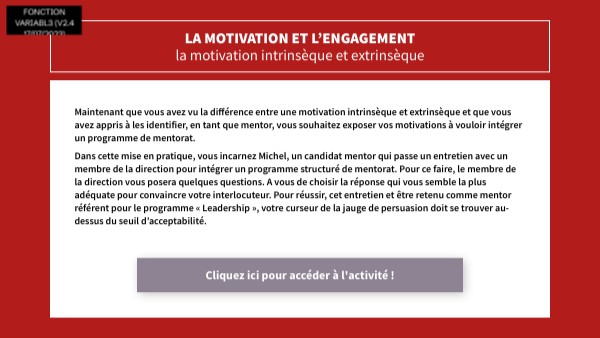 Case 3 : La motivation intrinsèque et extrinsèque | Genially