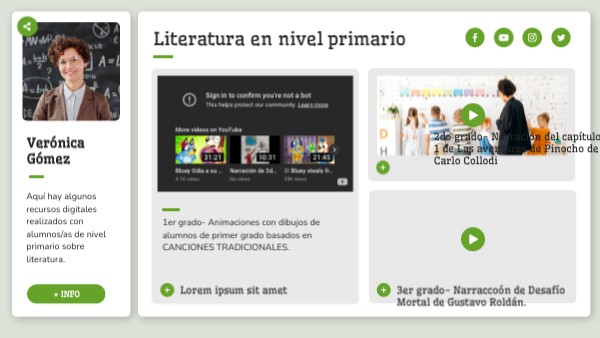 Recursos digitales. Primaria. Literatura | Genially