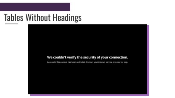 Module 8: Table Headers