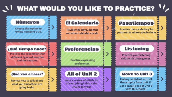 Unit 2 Review Choice Board