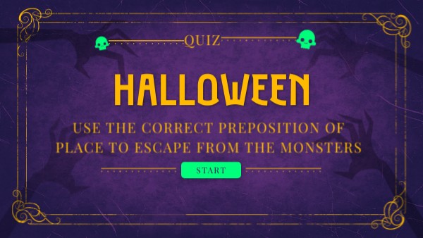 Quiz Halloween "Prepositions of place" | Genially