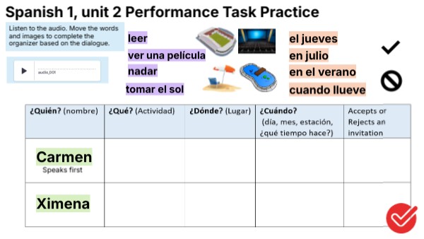 Spanish 1, Unit 2 PT practice (deEM)