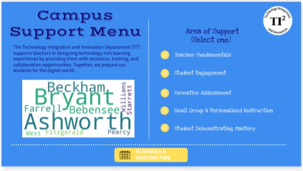 Campus Support Menu- Hayes | Genially
