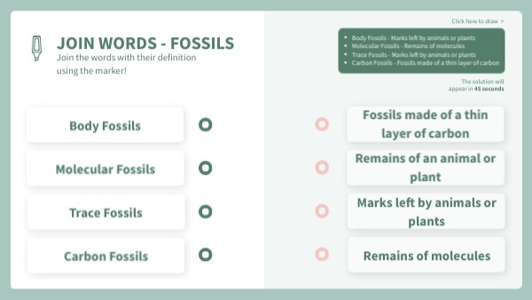 JOIN WORDS - FOSSILS