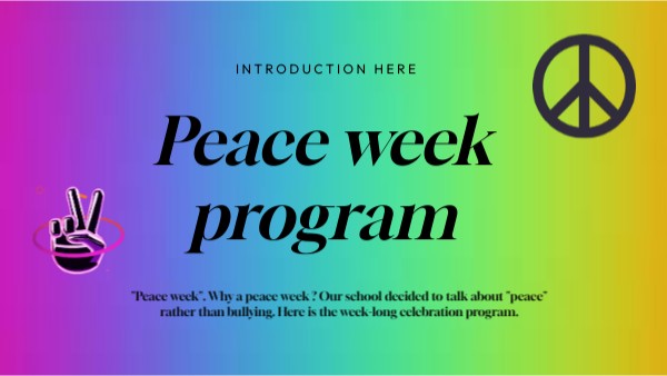 Peace week program | Genially