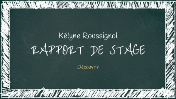 Présentation Rapport de Stage n°2 | Genially