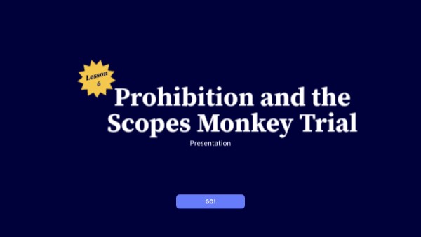 Lesson 6: Prohibition and the Scopes Monkey Trial