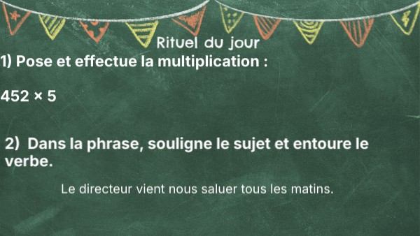 Rituel du jour semaine 8