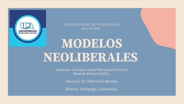 Modelo Neoliberar | Genially