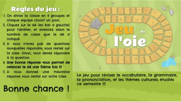 Jeu de l'oie pour cours de FLE (B1-B2) | Genially