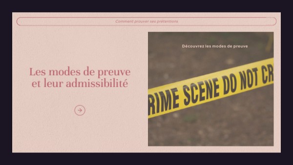 Les modes preuve et leur admissibilité