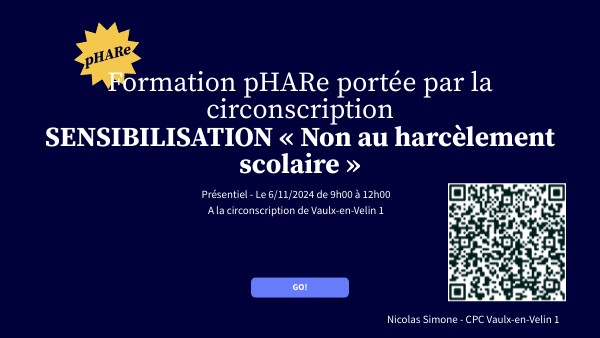 Présentation pHARe - Sensi NHS - 6/11/2024