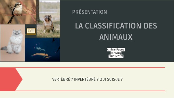 La classification des animaux | Genially
