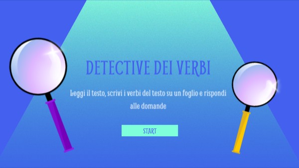 Detective dei verbi | Genially