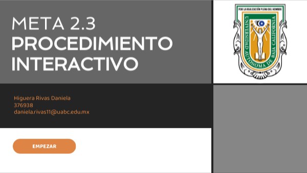 Meta 2.3 Procedimiento Interactivo | Genially