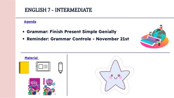 ENGLISH 7 AGENDA | Genially