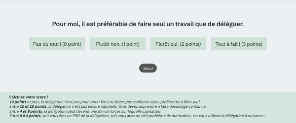 Savoir Deleguer - Questionnaire | Genially