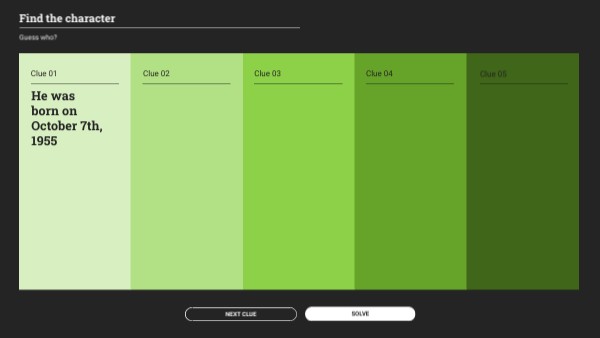 Character Clue Game | Genially