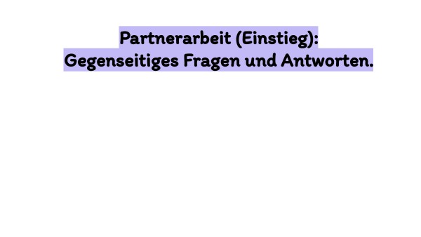 Partnerarbeit