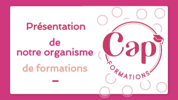 Présentation Cap'Formations