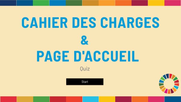 Quiz cahier des charges et page d'accueil