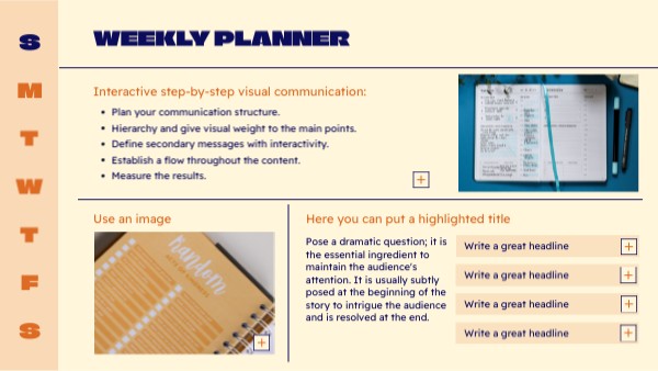 Higher Education Weekly Planner | Genially