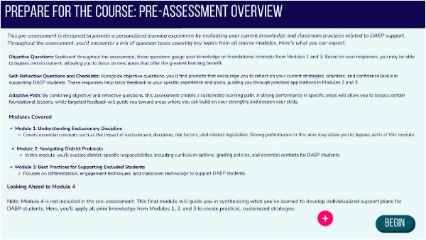 Pre-Assessment Info