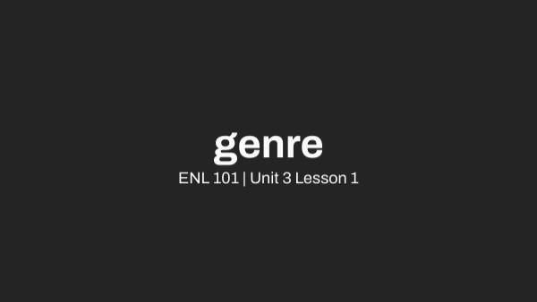 ENL 101 Unit 3 L1 | Genially