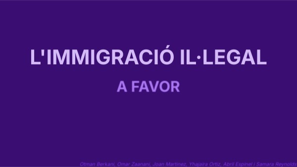 IMATGES - L'immigració il·legal (a favor) GRÀFICS