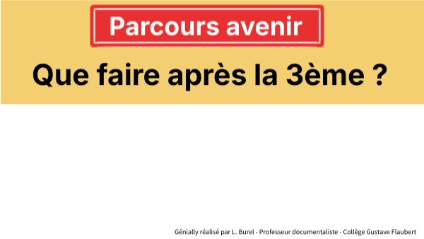 Orientation 3ème | Genially