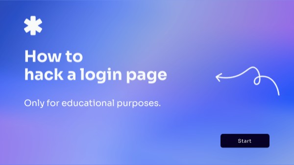 Hack a login page