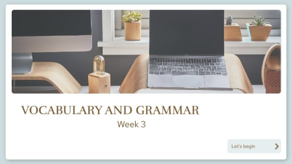 Vocab and grammar week 3 | Genially
