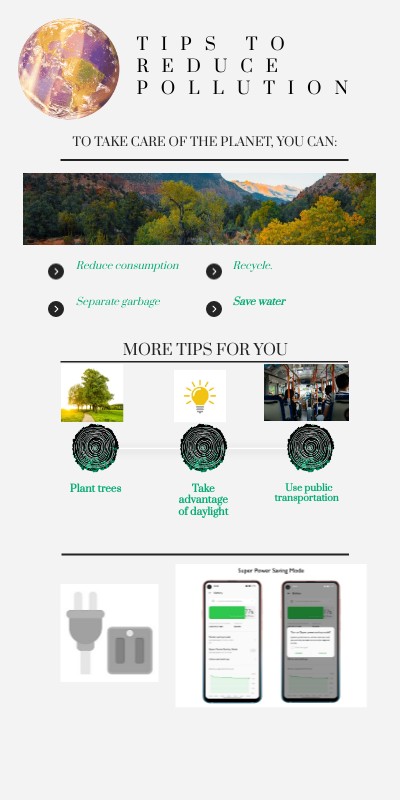 TIPS TO REDUCE POLUTION | Genially