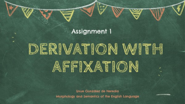 DERIVATION WITH AFFIXATION | Genially
