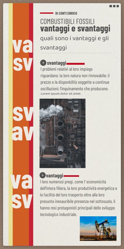 Infografica vantaggi e svantaggi dei combustibili fossili