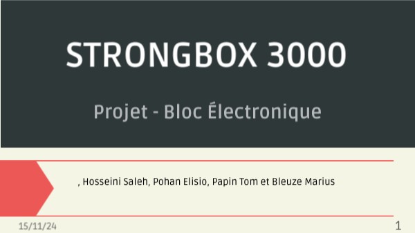 Projet strongbox 3000 | Genially