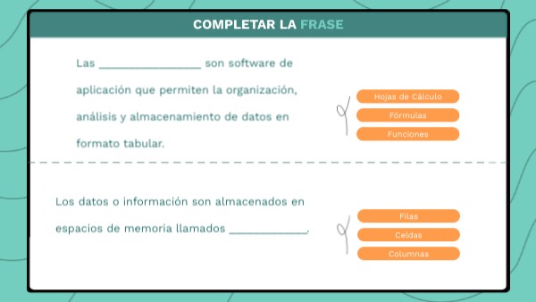 Completar la frase EXCEL