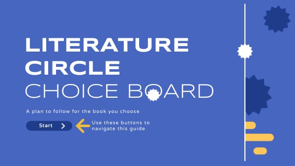 Literature Circle Choice Board | Genially