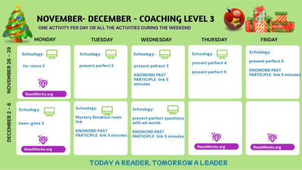 COACHING ACTIVITIES LEVEL 3