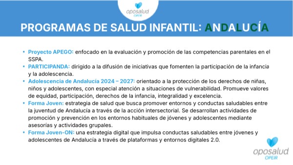 PROGRAMAS DE SALUD INFANTIL EN ANDALUCÍA | Genially
