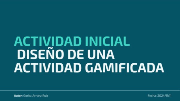 Diseño de actividad gamificada | Genially