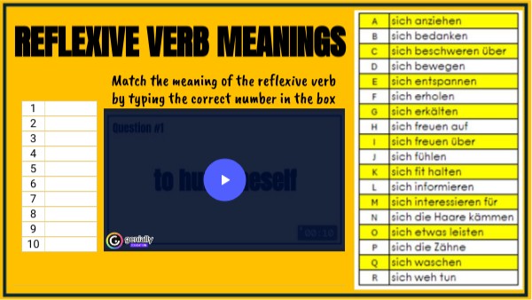 REFLEXIVE VERB MEANING WARM UP